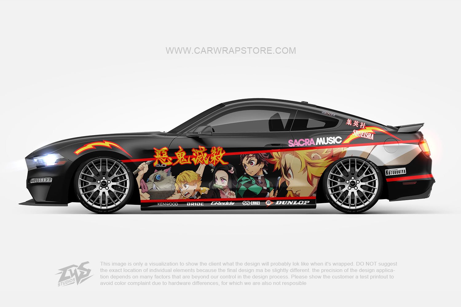 Demon Slayer ITASHA anime car wrap vinyl stickers Fit With Any Cars