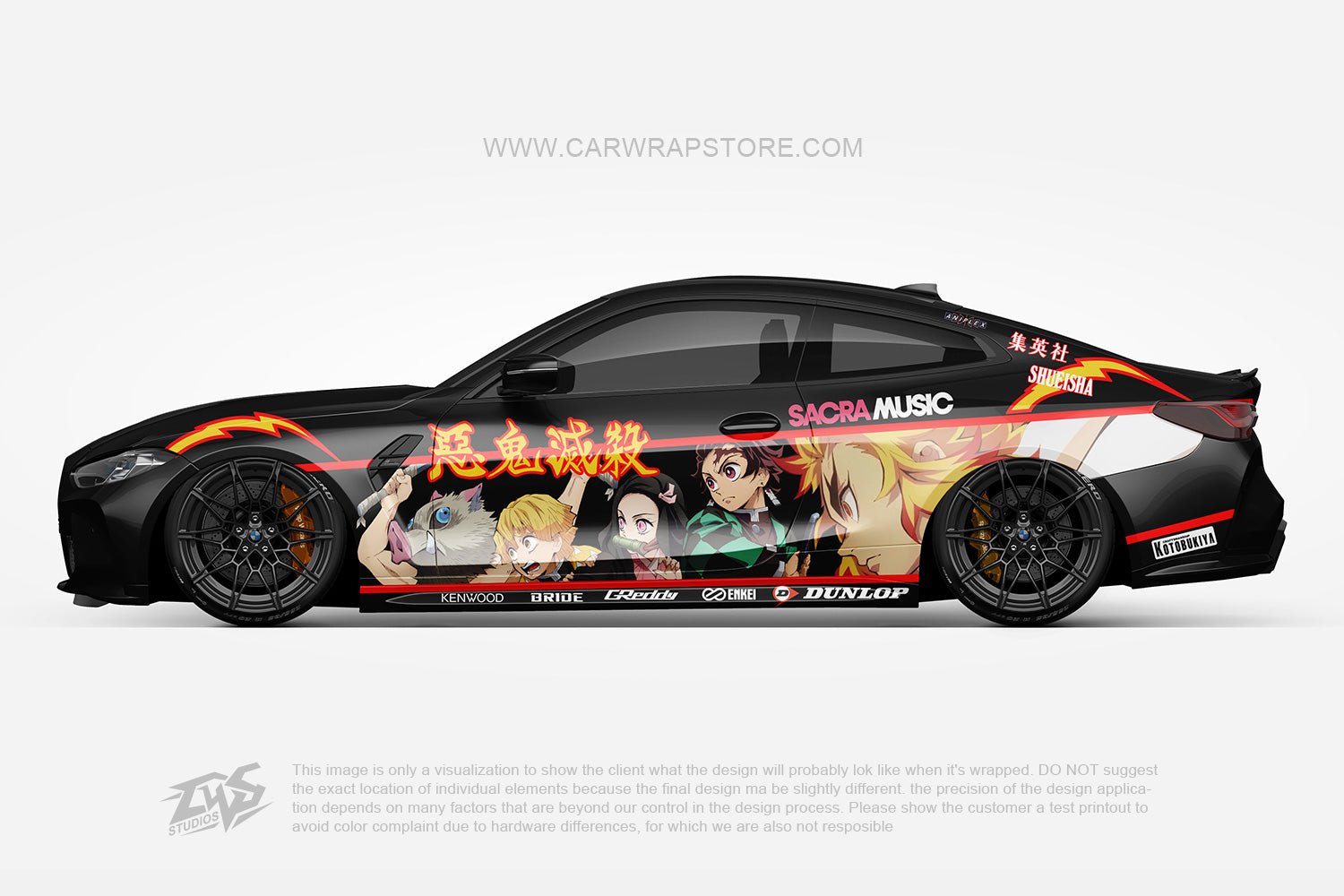 Demon Slayer ITASHA anime car wrap vinyl stickers Fit With Any Cars