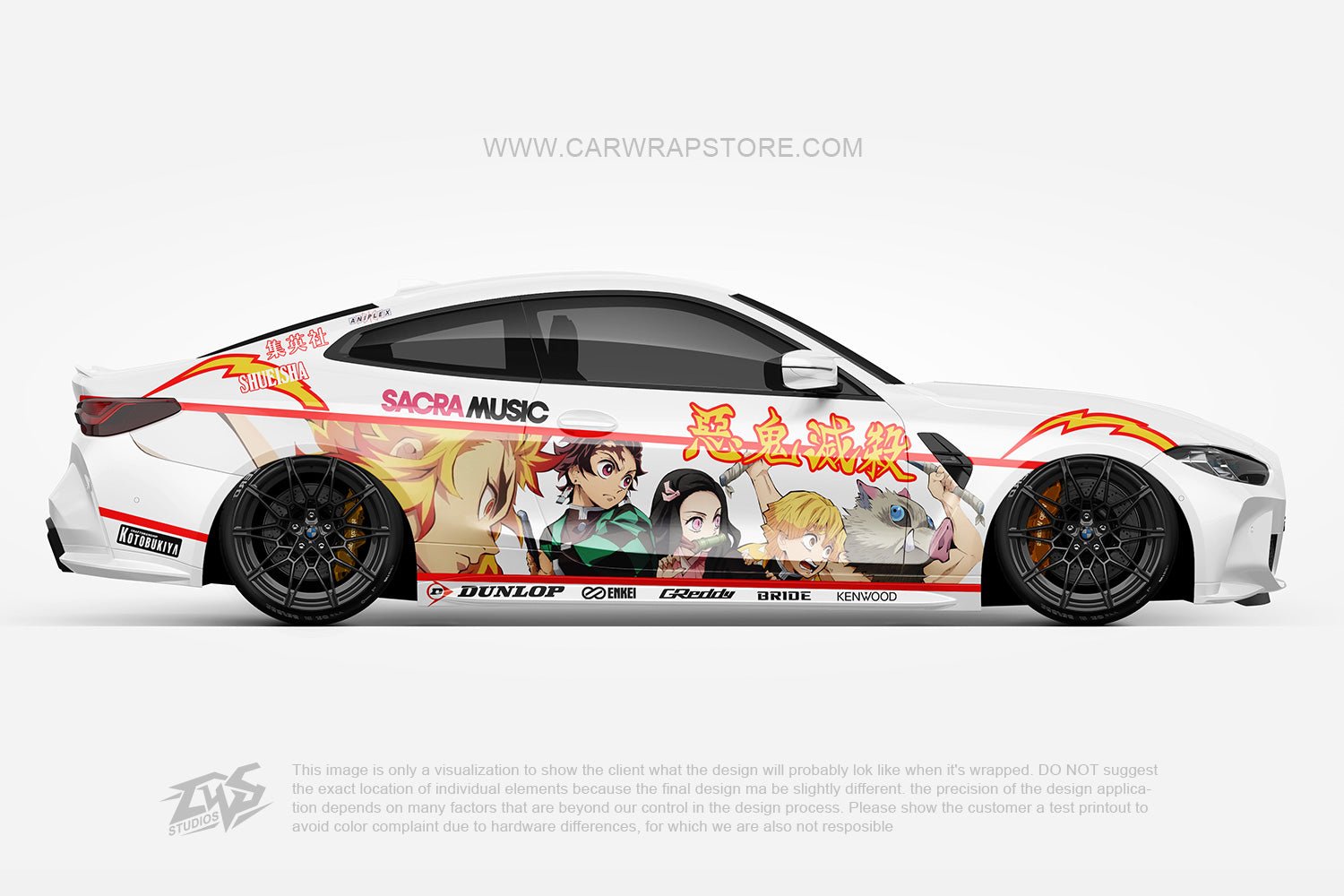 Demon Slayer ITASHA anime car wrap vinyl stickers Fit With Any Cars