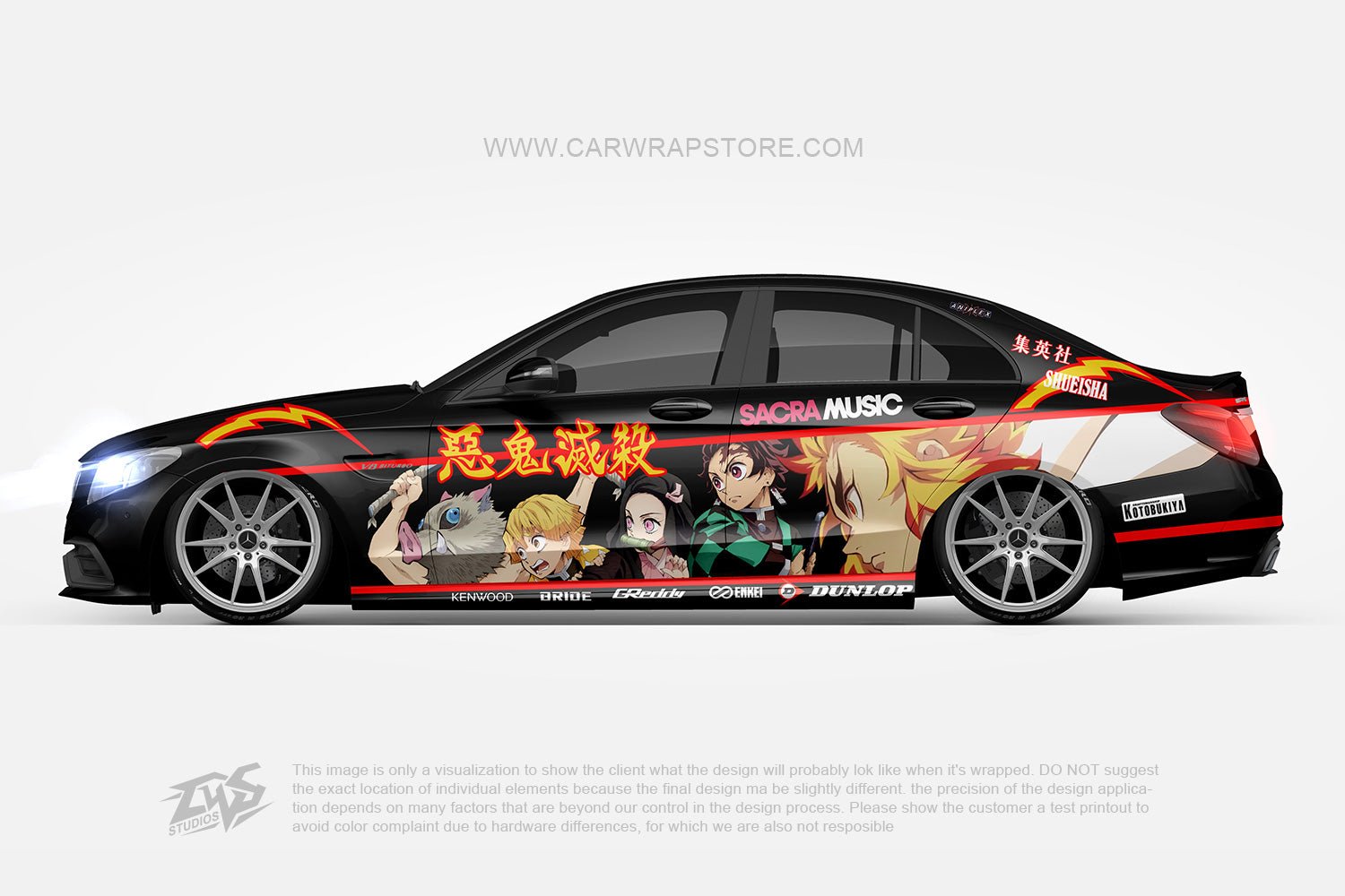 Demon Slayer ITASHA anime car wrap vinyl stickers Fit With Any Cars