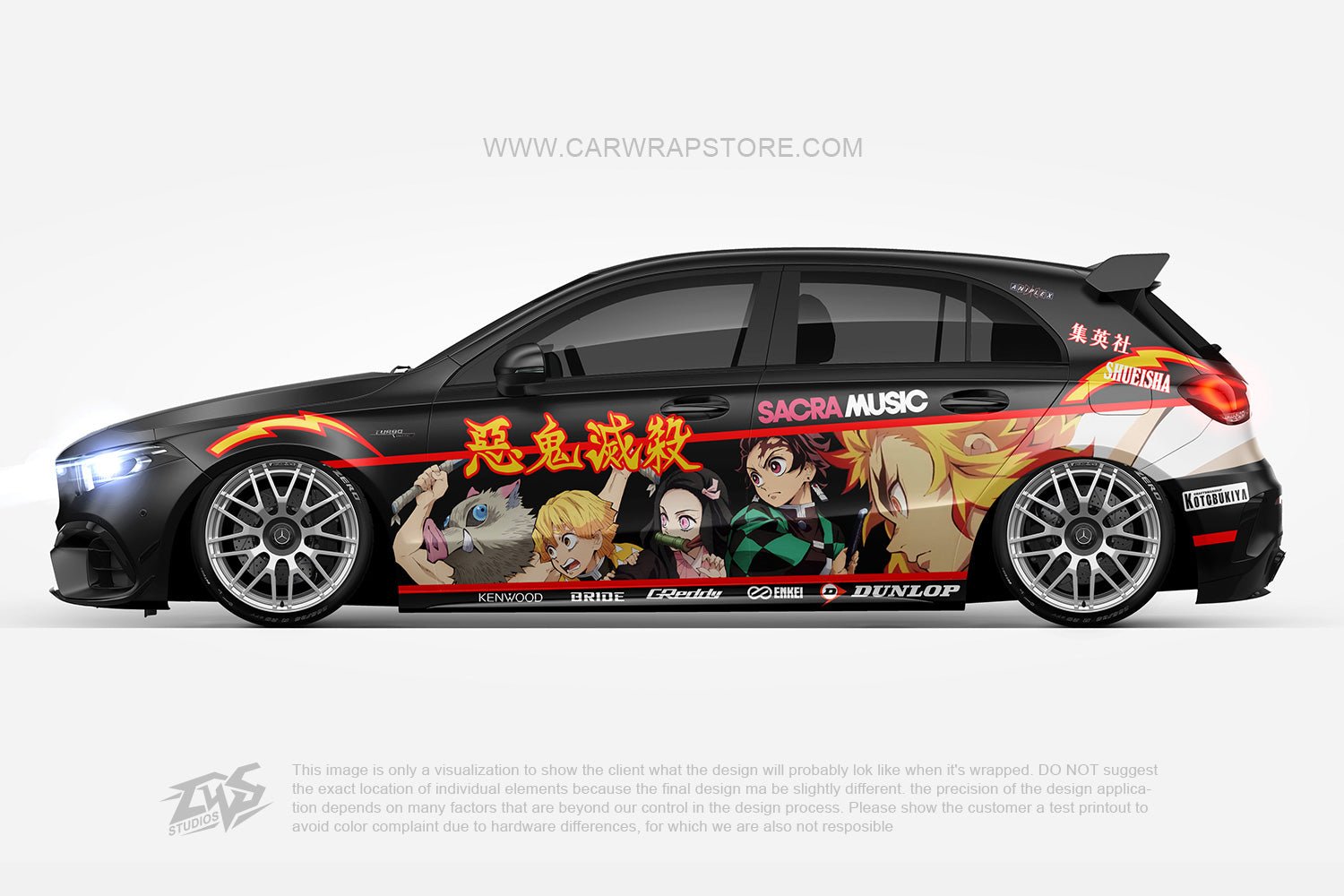 Demon Slayer ITASHA anime car wrap vinyl stickers Fit With Any Cars