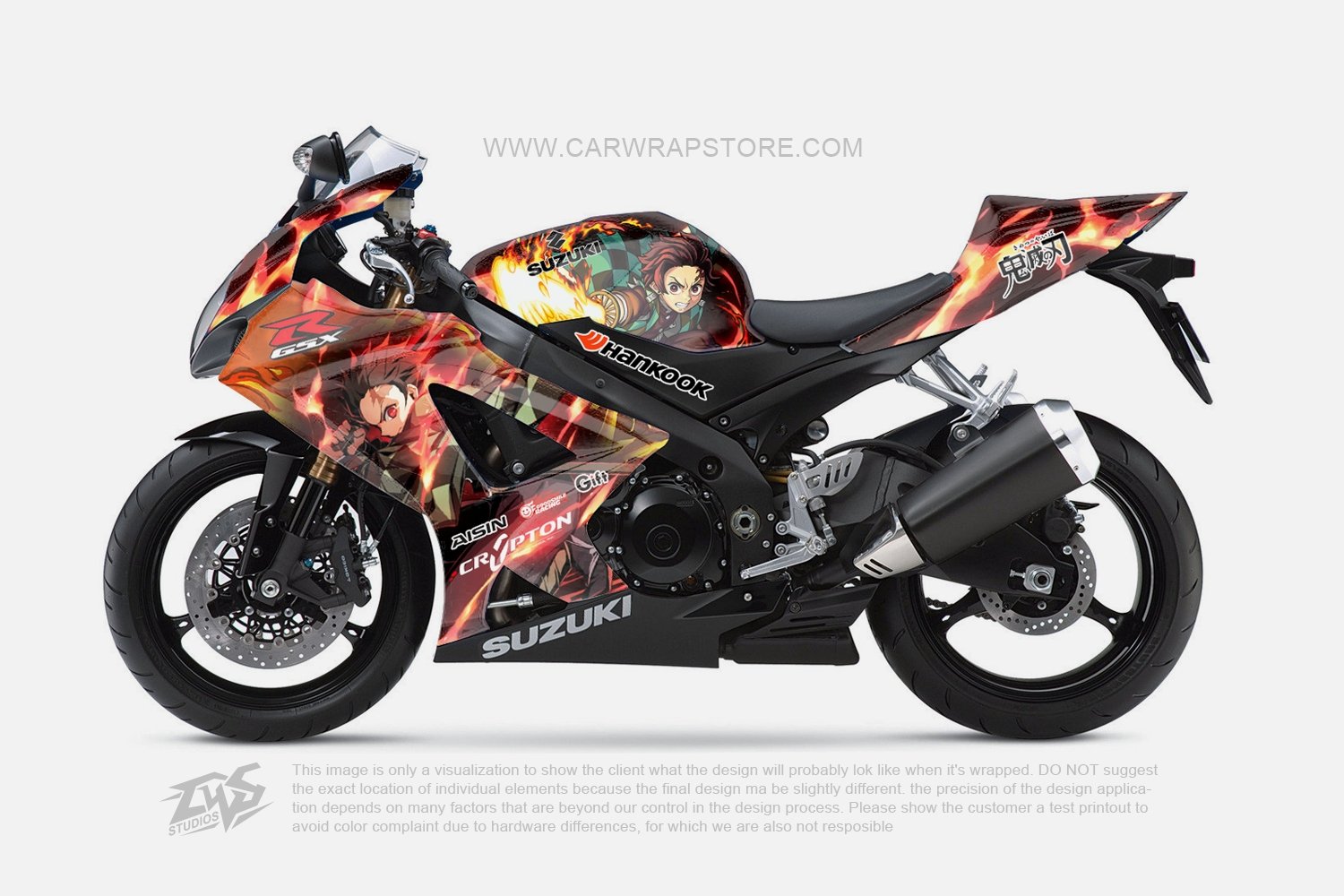 Demon Slayer anime motorcycle wrap vinyl stickers Fit With Any moto