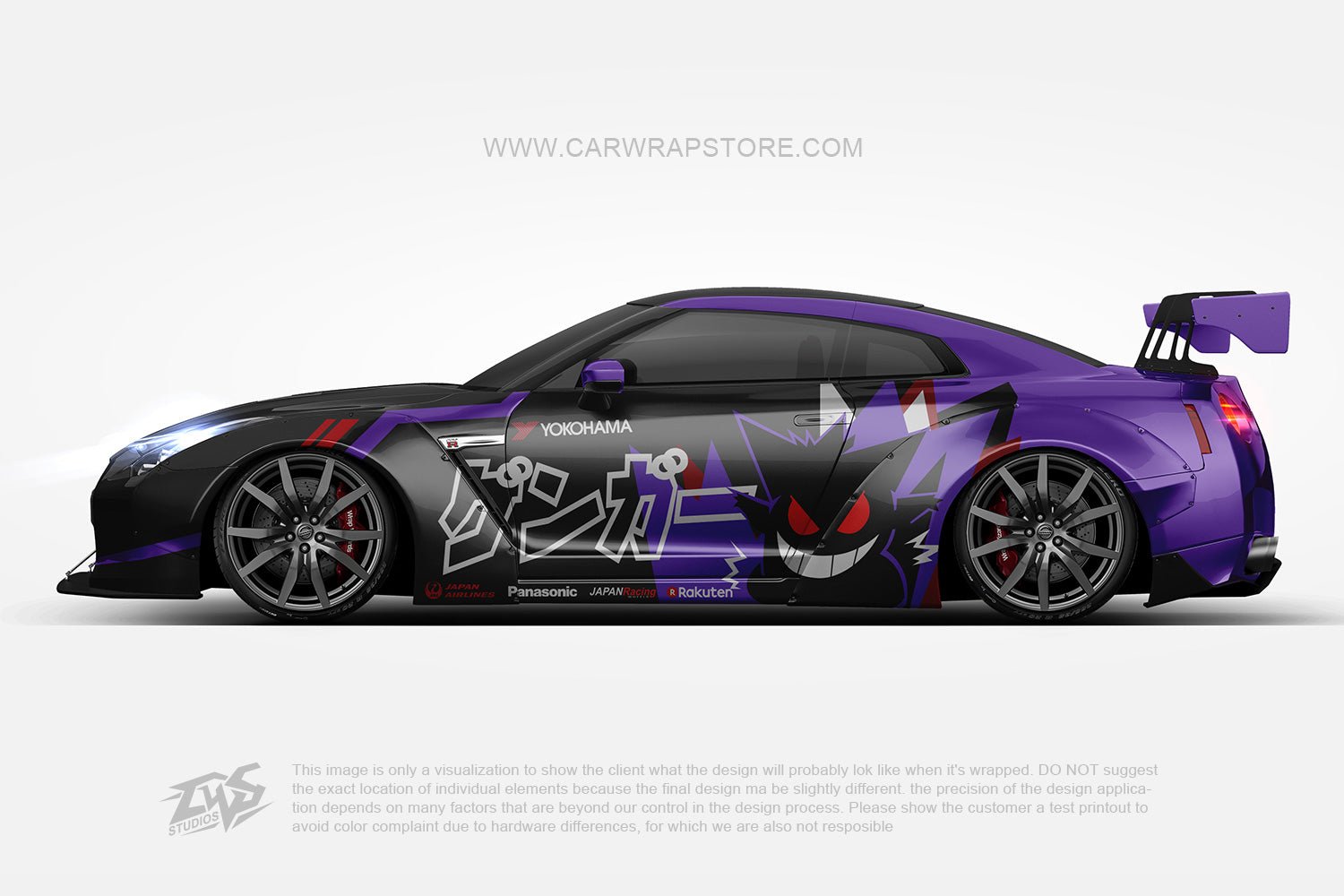 Gengar Pokemon ITASHA anime car wrap vinyl stickers Fit With Any Cars