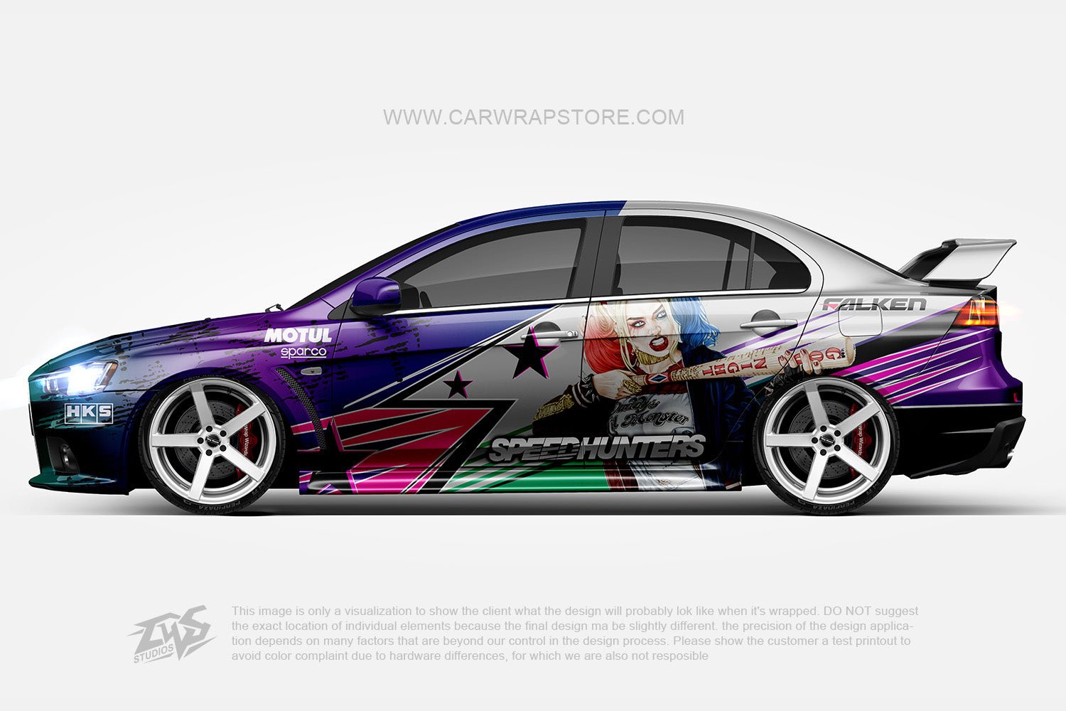 Harley Quinn ITASHA anime car wrap vinyl stickers Fit With Any Cars