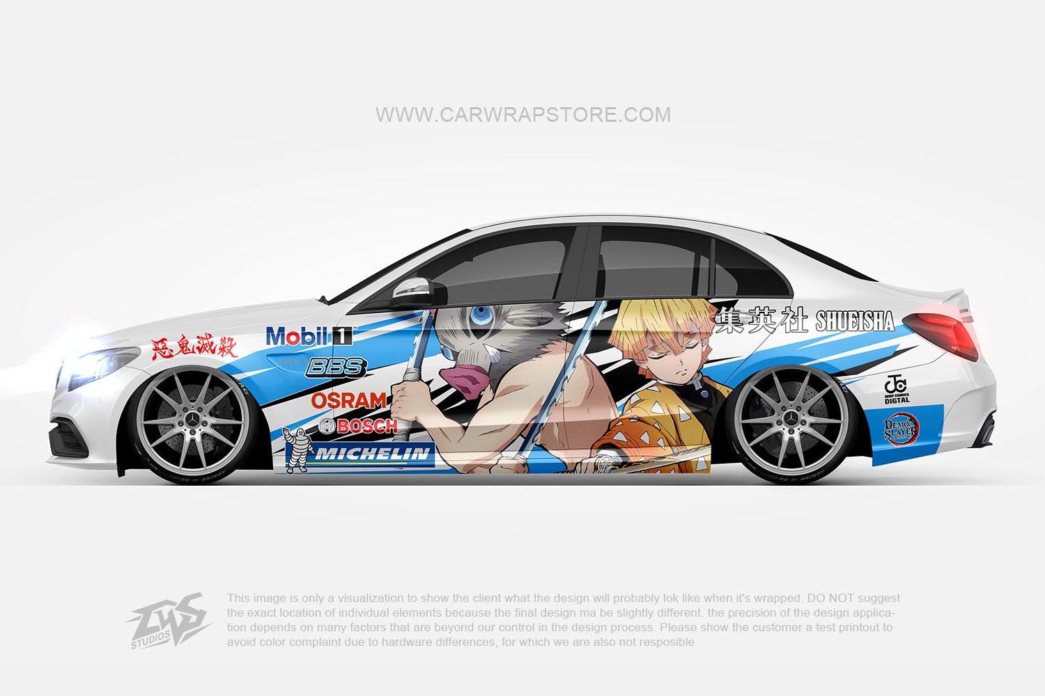 Hashibira Inosuke Demon Slayer ITASHA anime car wrap vinyl stickers Fit ...