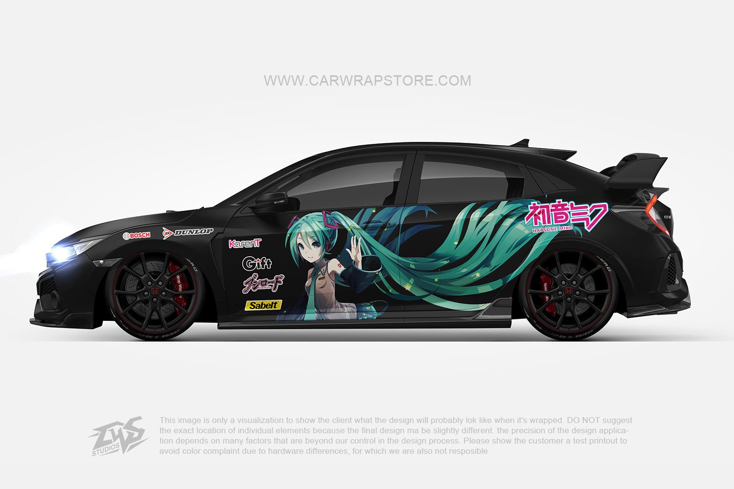 Hatsune Miku ITASHA anime car wrap vinyl stickers Fit With Any Cars