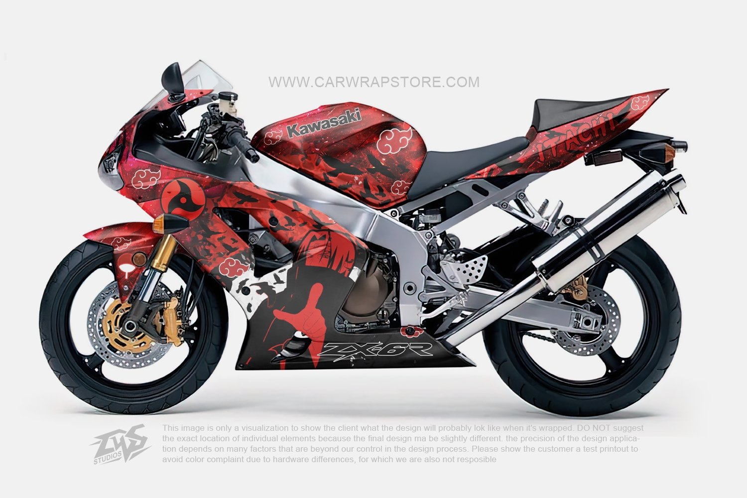 Itachi Naruto Motorcycle wrap vinyl stickers Fit With Any moto
