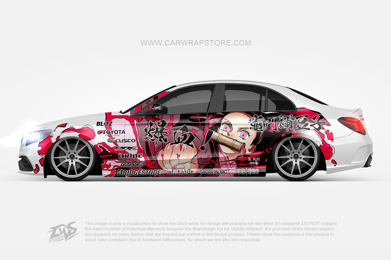 Kamado Nezuko Demon Slayer ITASHA anime car wrap vinyl stickers Fit ...