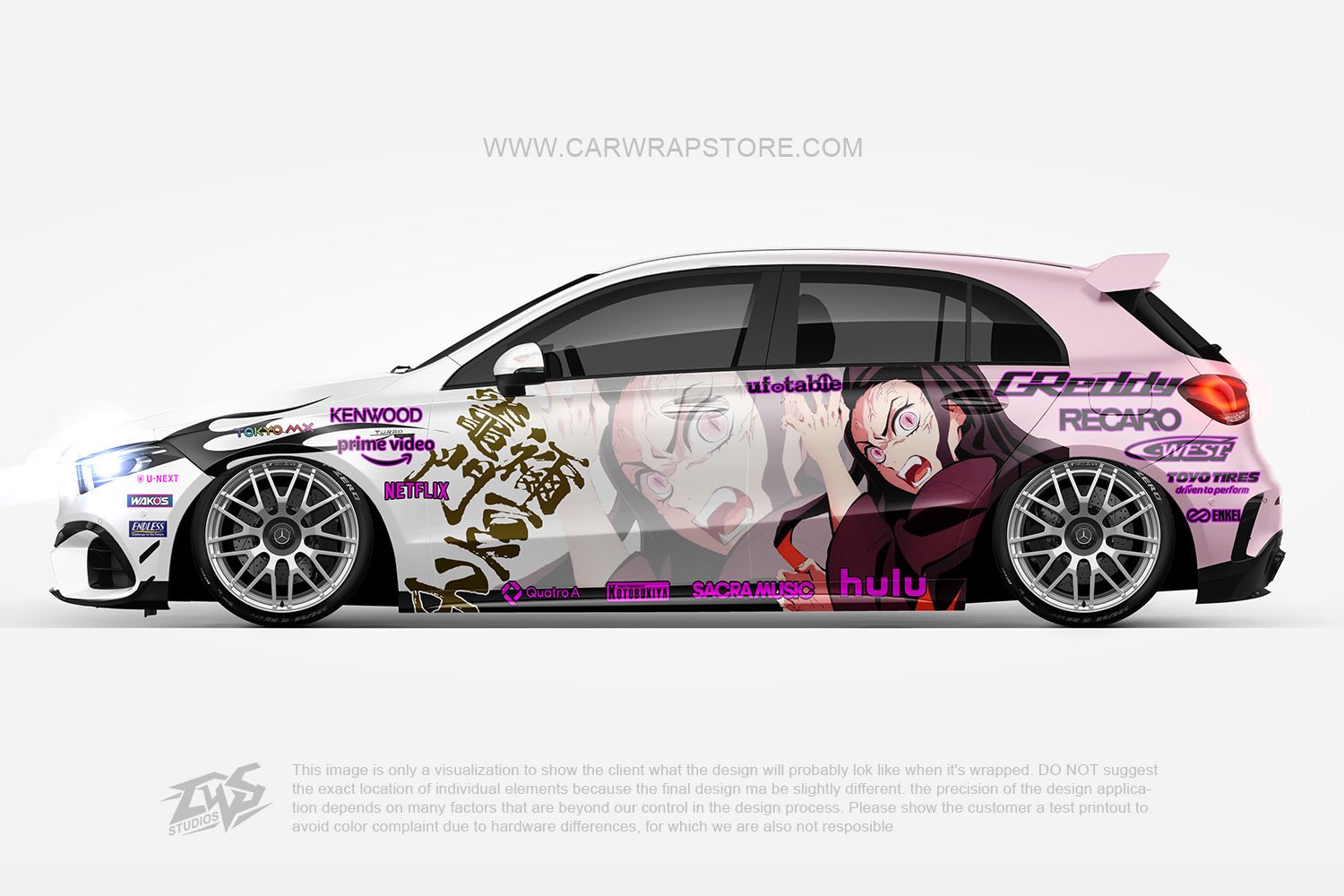 Kamado Nezuko Demon Slayer ITASHA anime car wrap vinyl stickers Fit ...