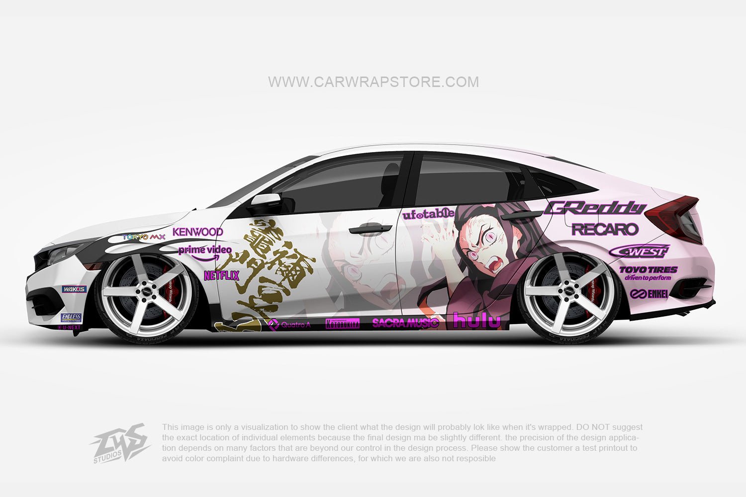 Kamado Nezuko Demon Slayer ITASHA anime car wrap vinyl stickers Fit ...