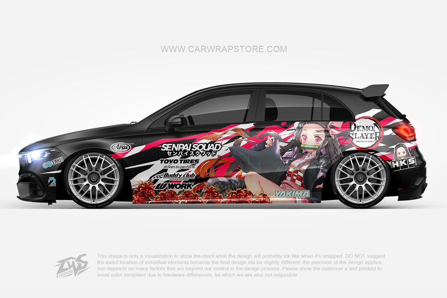 Kamado Nezuko Demon Slayer ITASHA anime car wrap vinyl stickers Fit ...