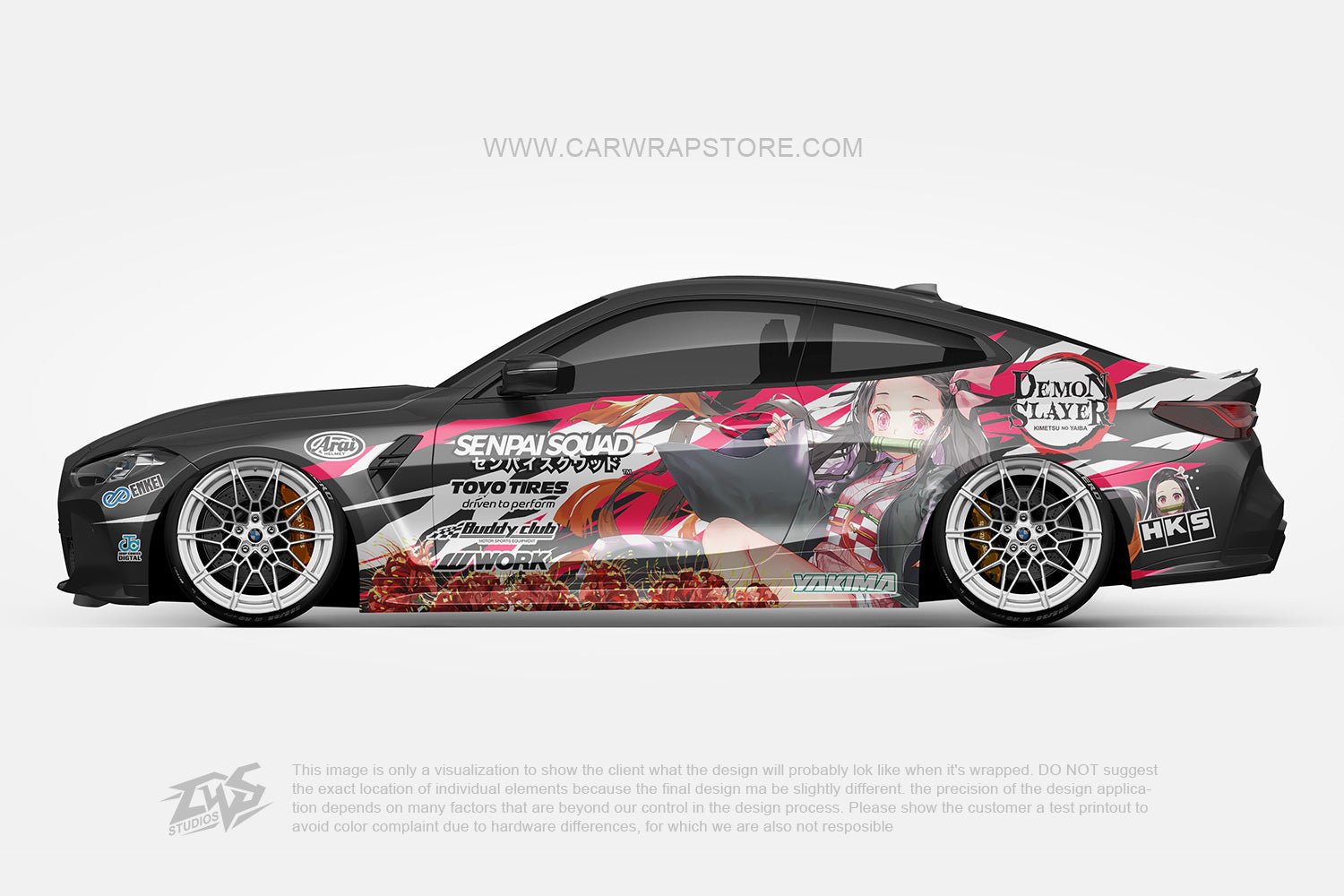 Kamado Nezuko Demon Slayer ITASHA anime car wrap vinyl stickers Fit ...