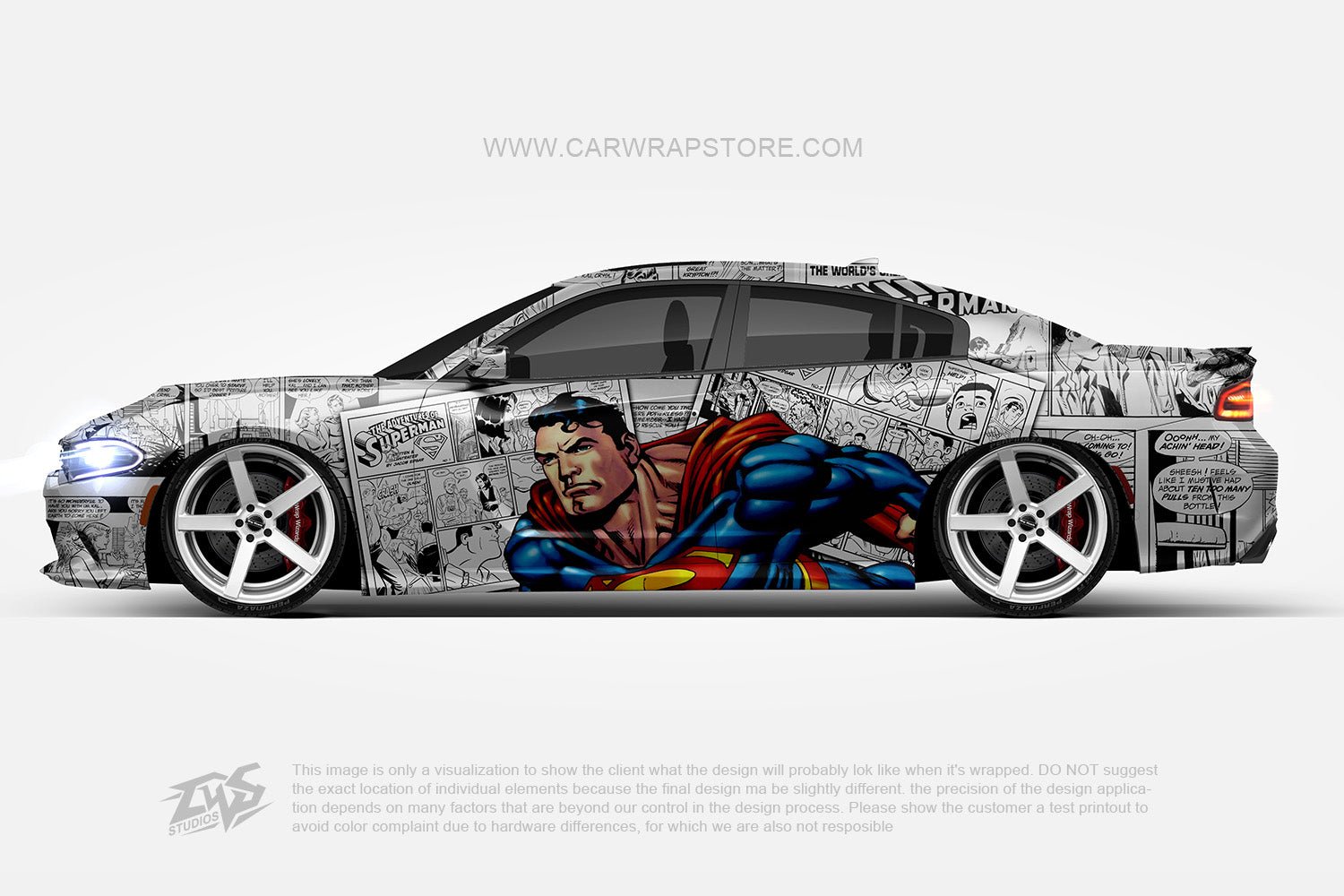 Superman ITASHA anime car wrap vinyl stickers Fit With Any Cars