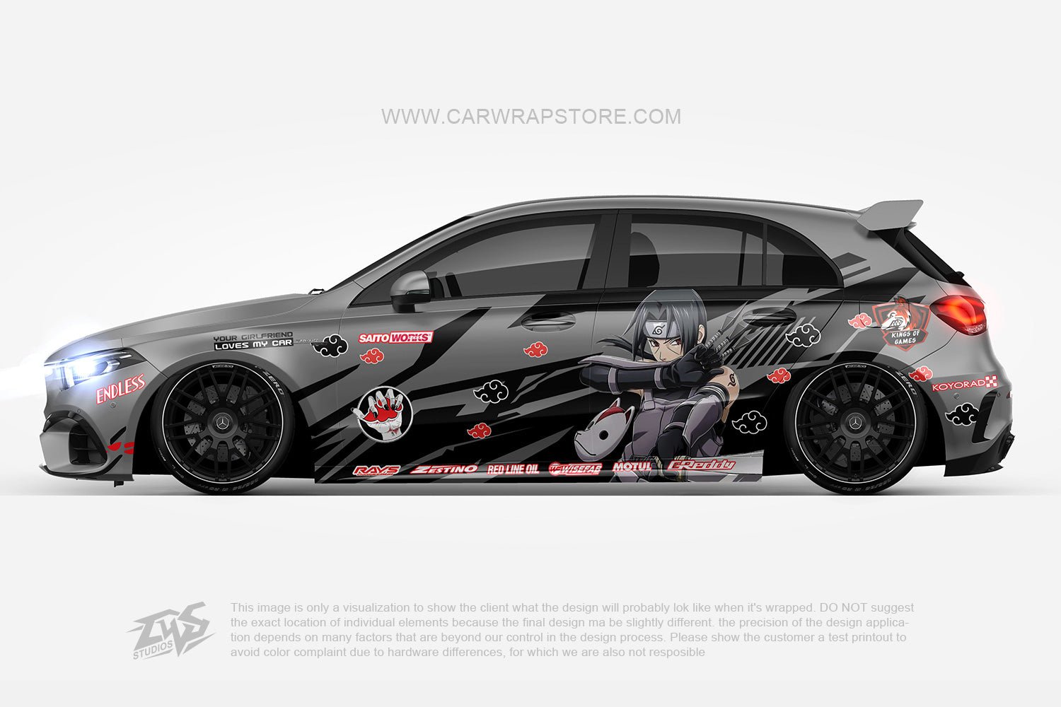 Uchiha Sasuke Naruto ITASHA anime car wrap vinyl stickers Fit With Any Cars