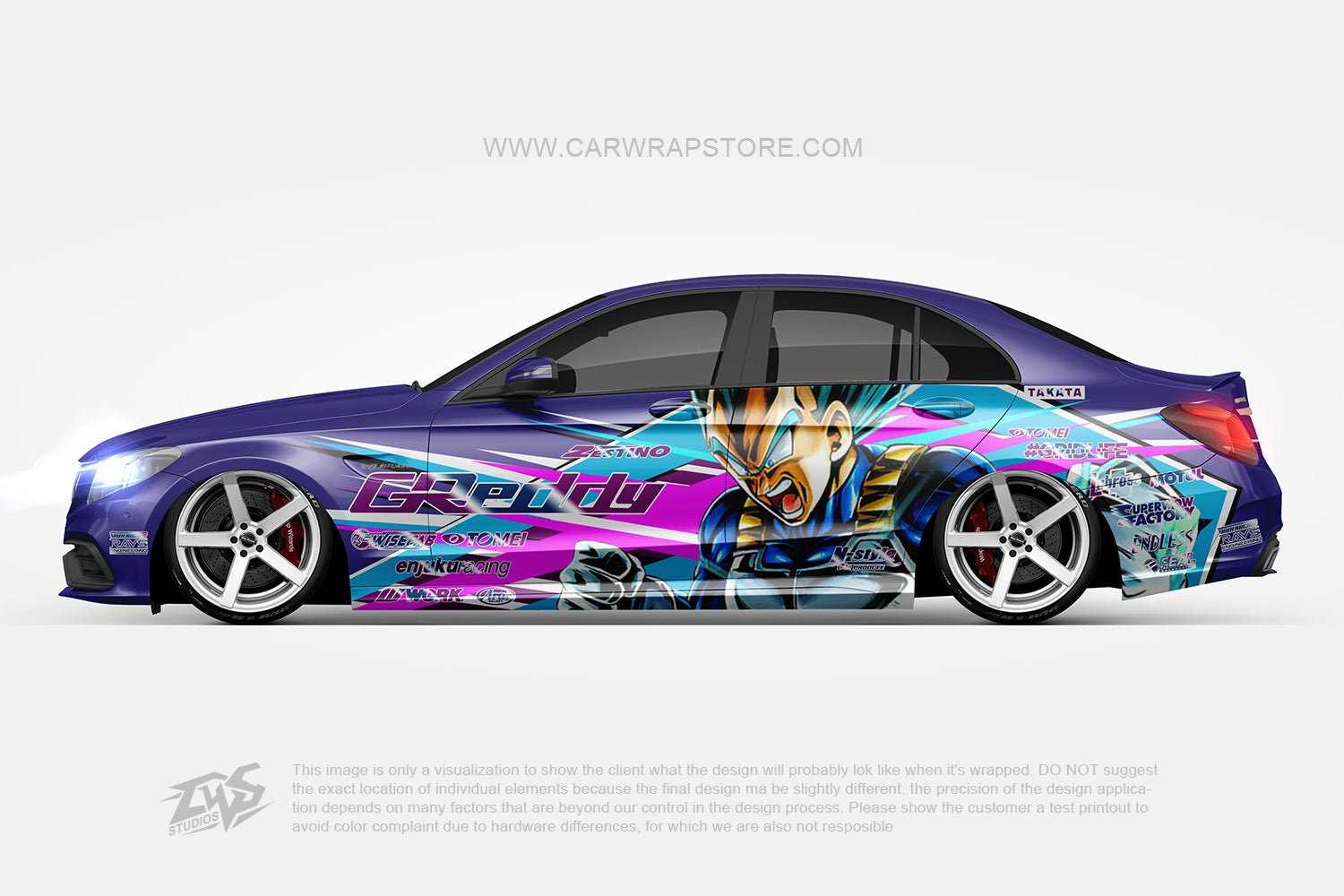 Vegeta BDZ ITASHA anime car wrap vinyl stickers Fit With Any Cars