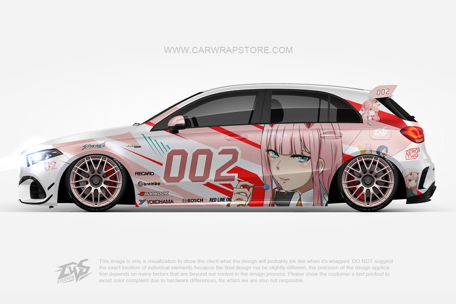 Zero Two DARLING in the FRANXX ITASHA anime car wrap vinyl stickers Fit ...
