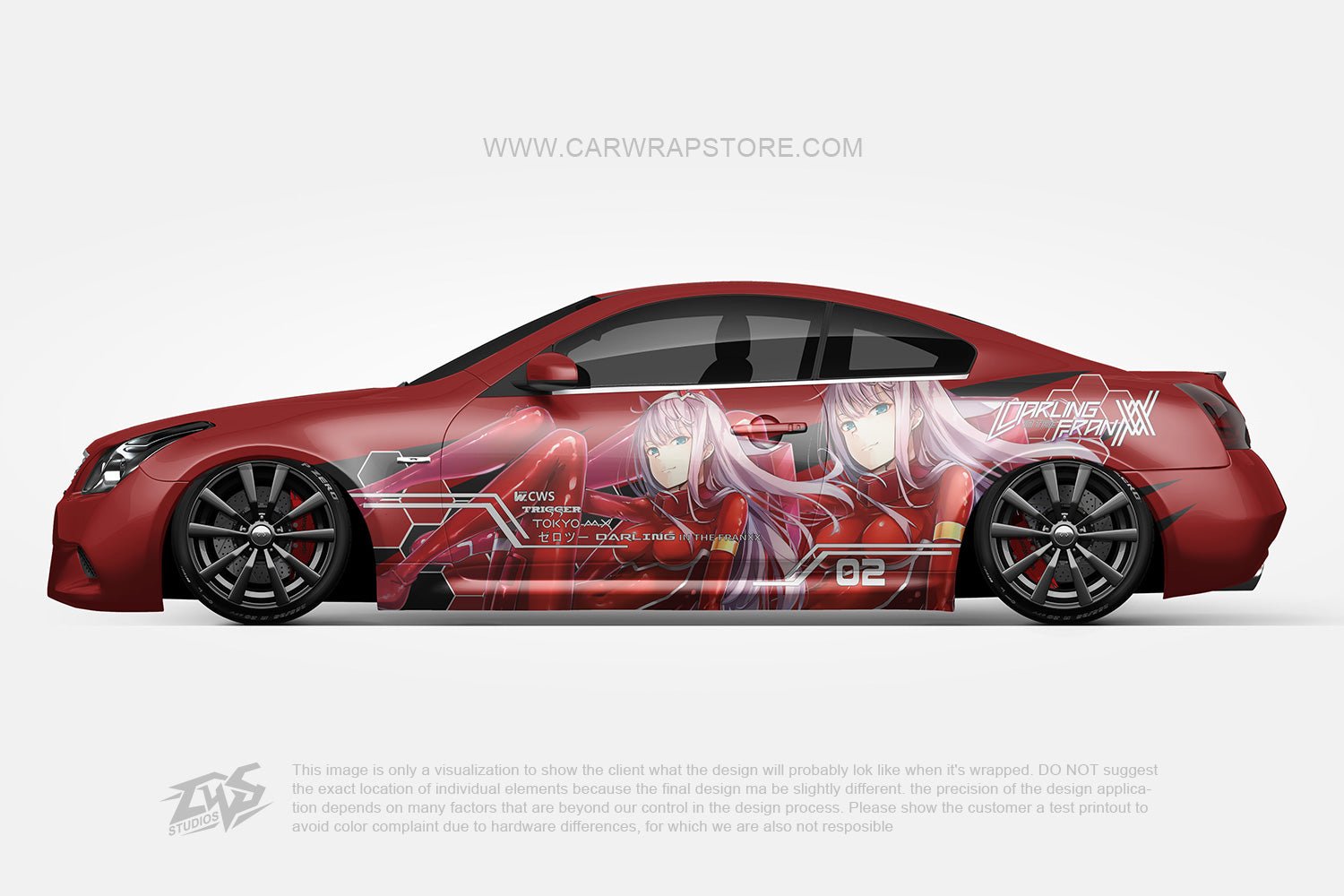 Zero Two DARLING in the FRANXX ITASHA anime car wrap vinyl stickers Fit ...