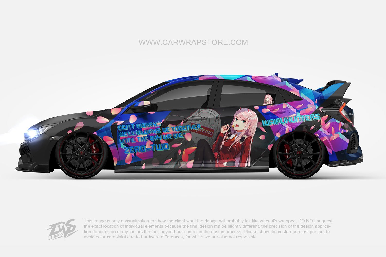 Zero Two DARLING in the FRANXX ITASHA anime car wrap vinyl stickers Fit ...
