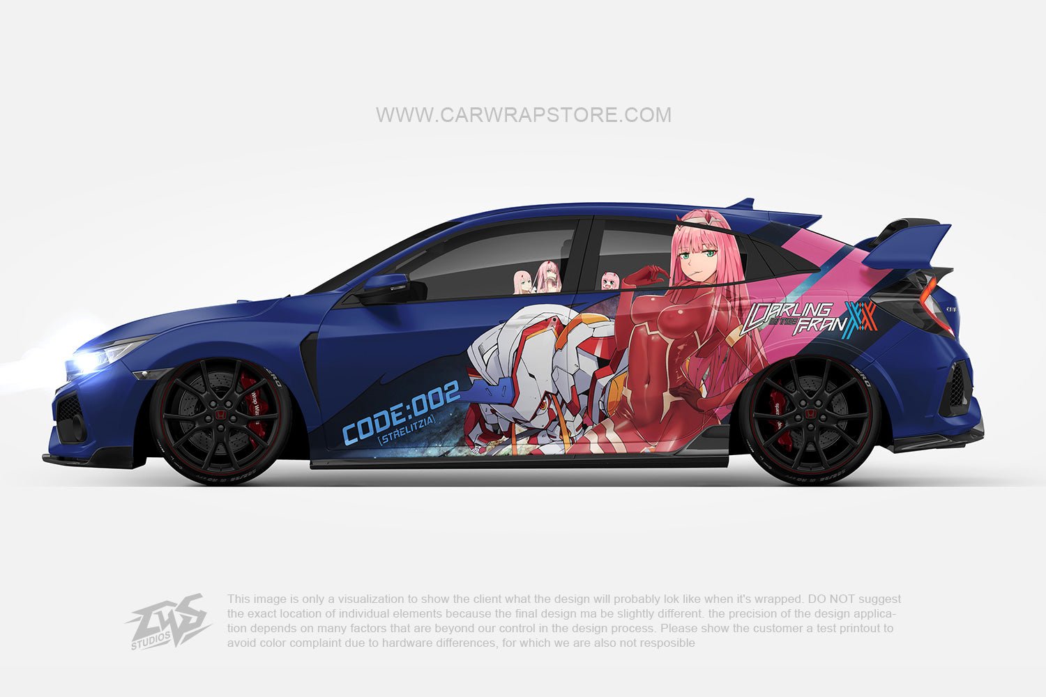 Zero Two DARLING in the FRANXX ITASHA anime car wrap vinyl stickers Fit ...